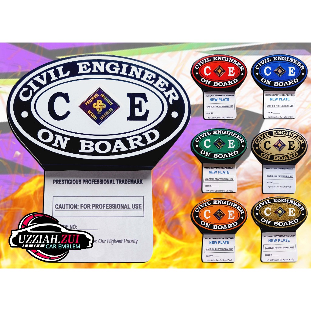 CE CIVIL ENGINEER CAR EMBLEM BLACK BACKGROUND | Shopee Philippines