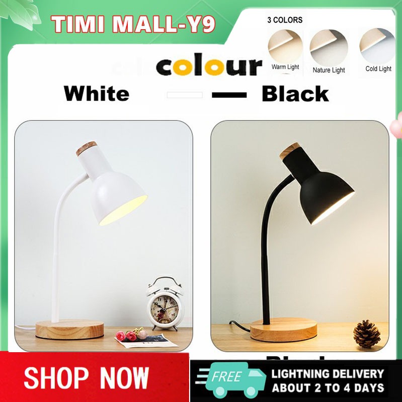 COD table lamp Nordic Modern wooden desk lamp Art Hose Desk Lights base ...