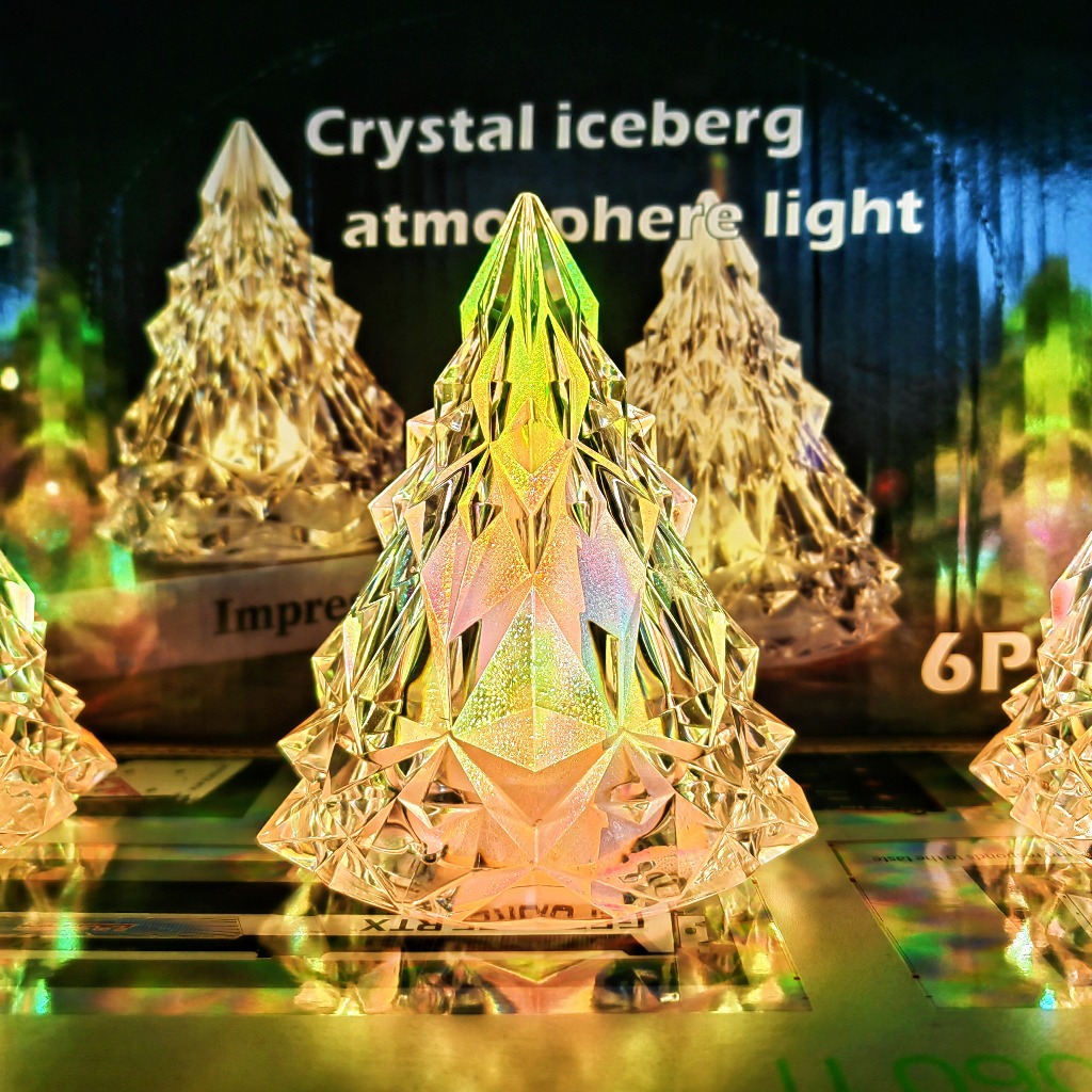 Crystal colorful iceberg electronic night light desktop decoration ...