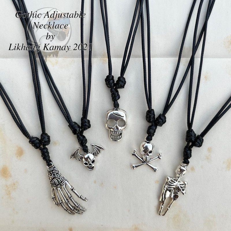 LIMHANG KAMAY Gothic Hand Skull Skeleton Adjustable Necklace Choker ...