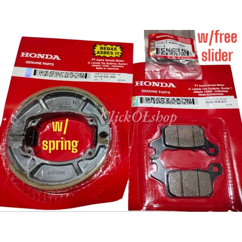 Honda Click( Brake Shoe with Spring)Brake Pad 125 V2 / V3 / 150 V2 ...