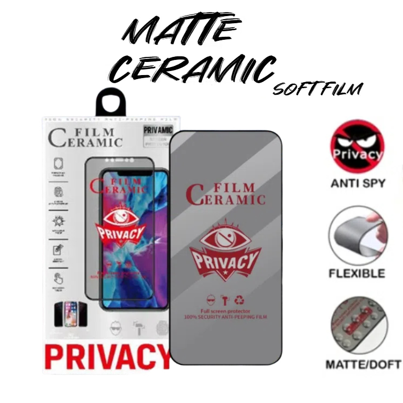 Privacy Ceramic Matte Tempered Glass For Redmi 13C 12C 10A 10C A3 14C ...