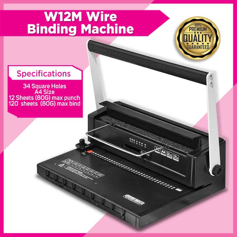 Q-W12M Wire Binding Machine 3:1 Pitch Double Loop Wire Binder Machine ...