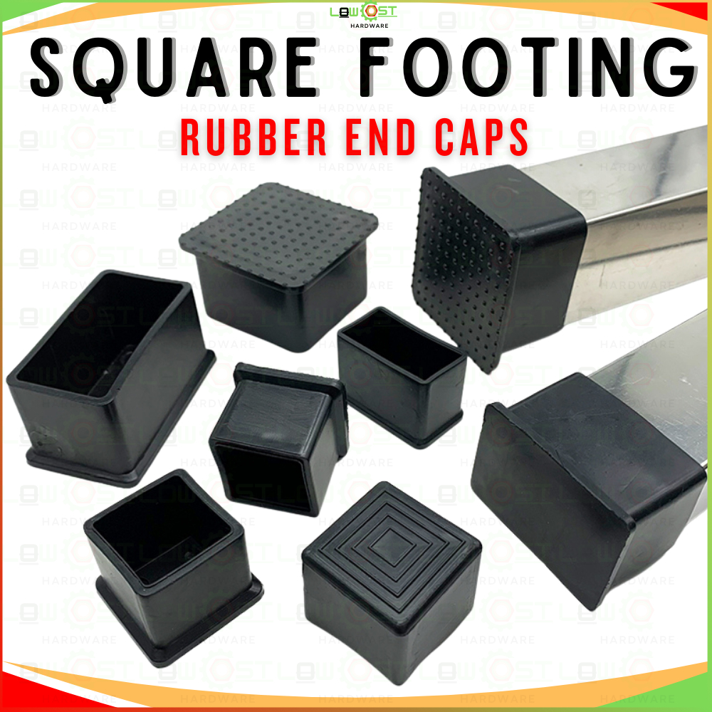Rubber Footings Square and Rectangular Tubular End Caps Foot Cover ...