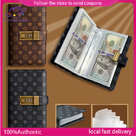 Envelope money saving challenge PU leather waterproof mini binder money ...