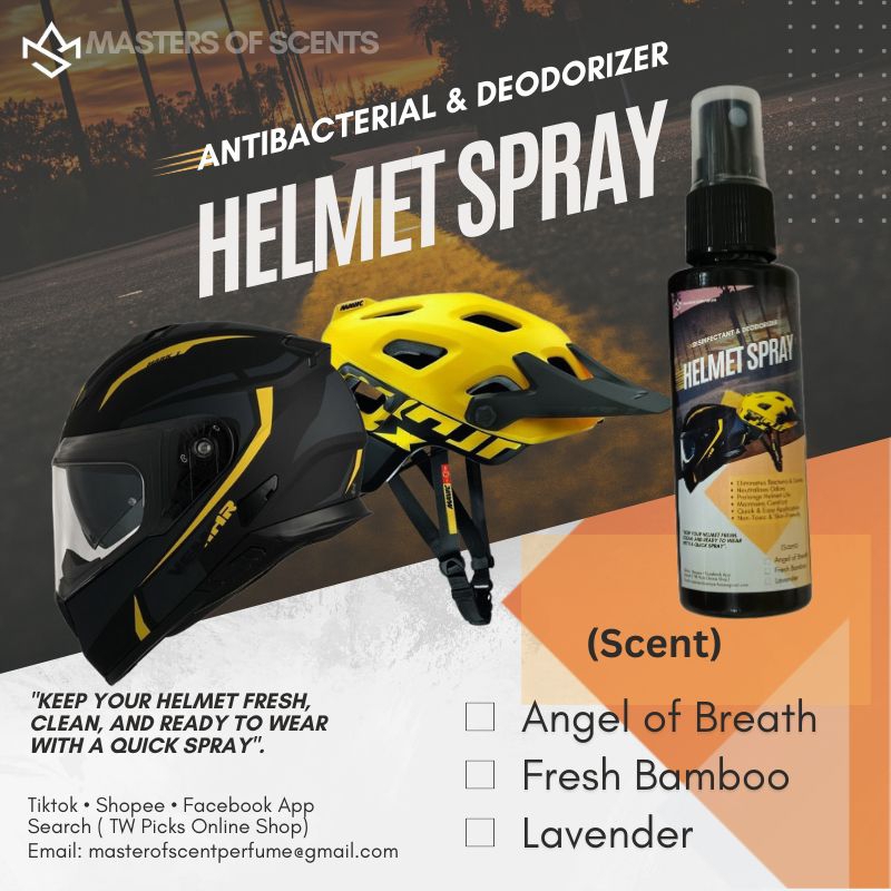 ANTIBACTERIAL & DEODORIZER HELMET SPRAY 60ML | Shopee Philippines