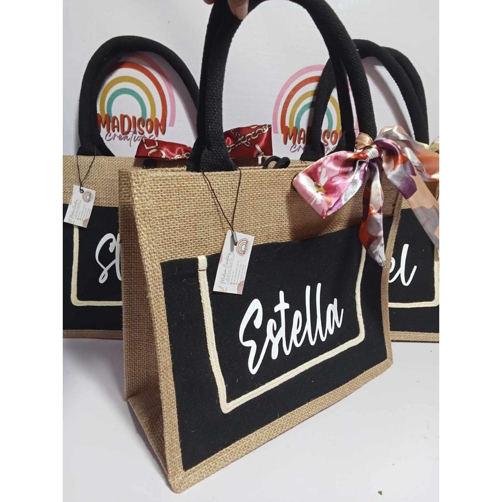 PERSONALIZED ABACA BURLAP BAG | Shopee Philippines