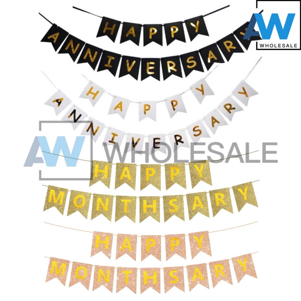 PS-189/PS-516 [1 set] Happy Monthsary Banner & Happy Anniversary Banner ...