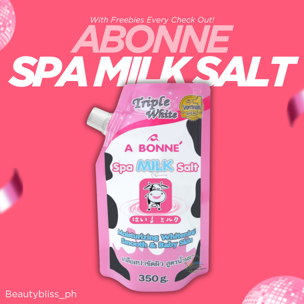 A BONNE SPA MILK SALT WITH CAP 350G MOISTURIZING WHITENING SMOOTH ...