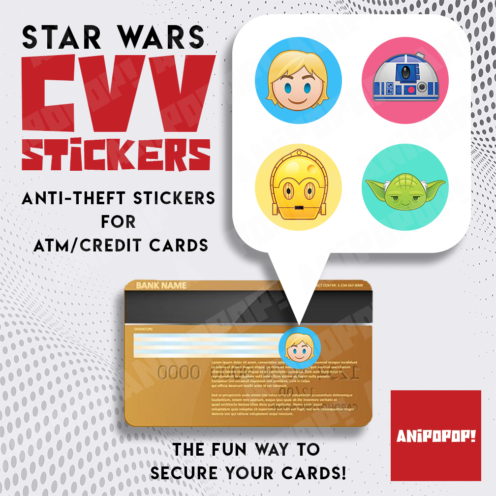 CVV Sticker Anti-Theft Star Wars Designs for ATM / DEBIT CARD / CREDIT ...