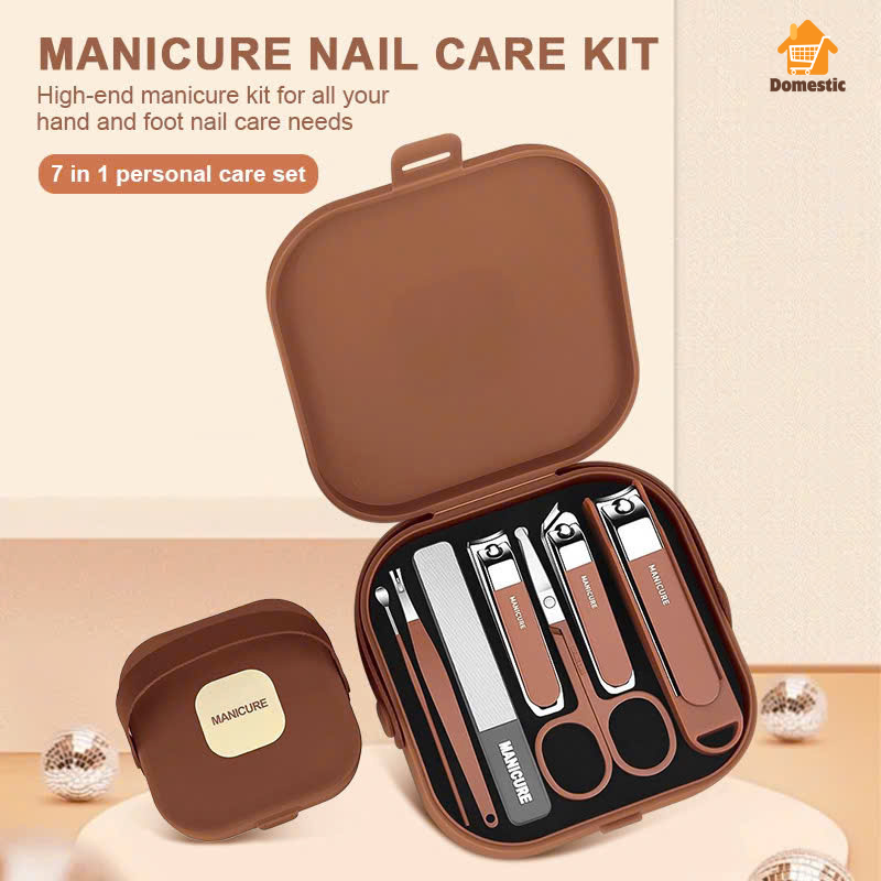7 In 1 Pedicure Manicure Set Nail Clippers Set Professional Stainless ...