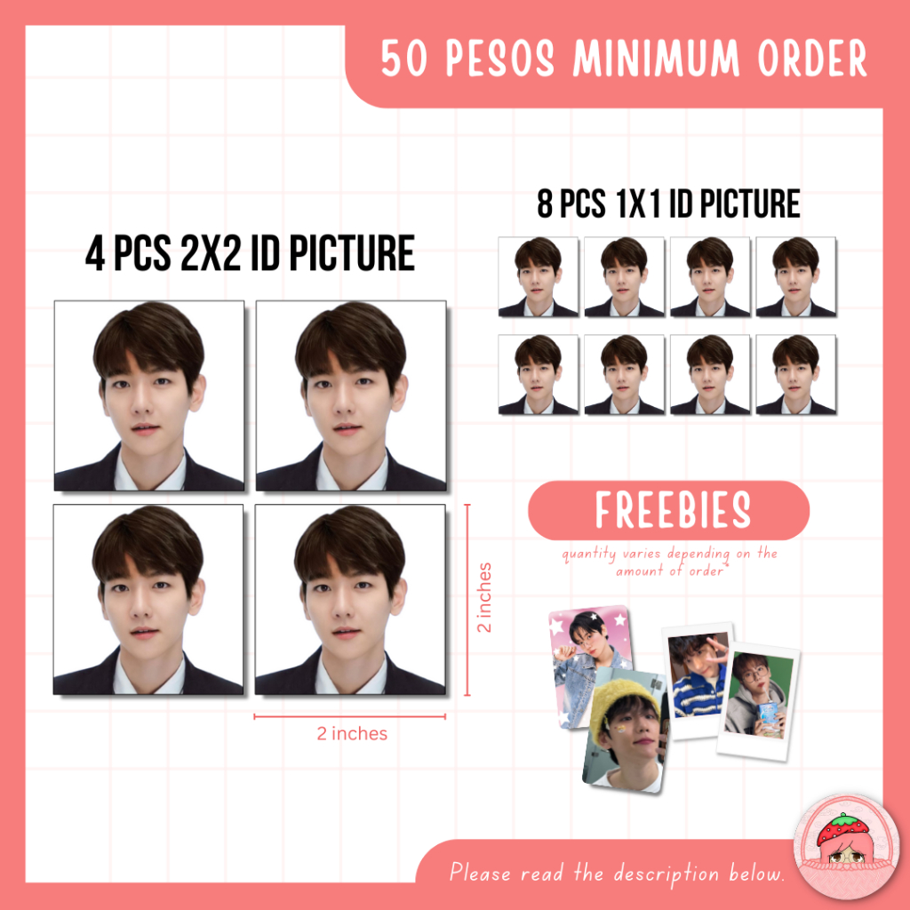 EXO BAEKHYUN ID 1X1 2X2 ID PHOTO PC PHOTOCARD UNOFFICIAL FANMADE PRINT ...