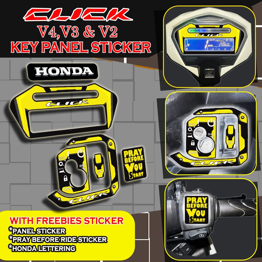 HONDA CLICK V4 V3 & V2 KEY PANEL STICKER /HONDA CLICK STICKERS /HONDA ...