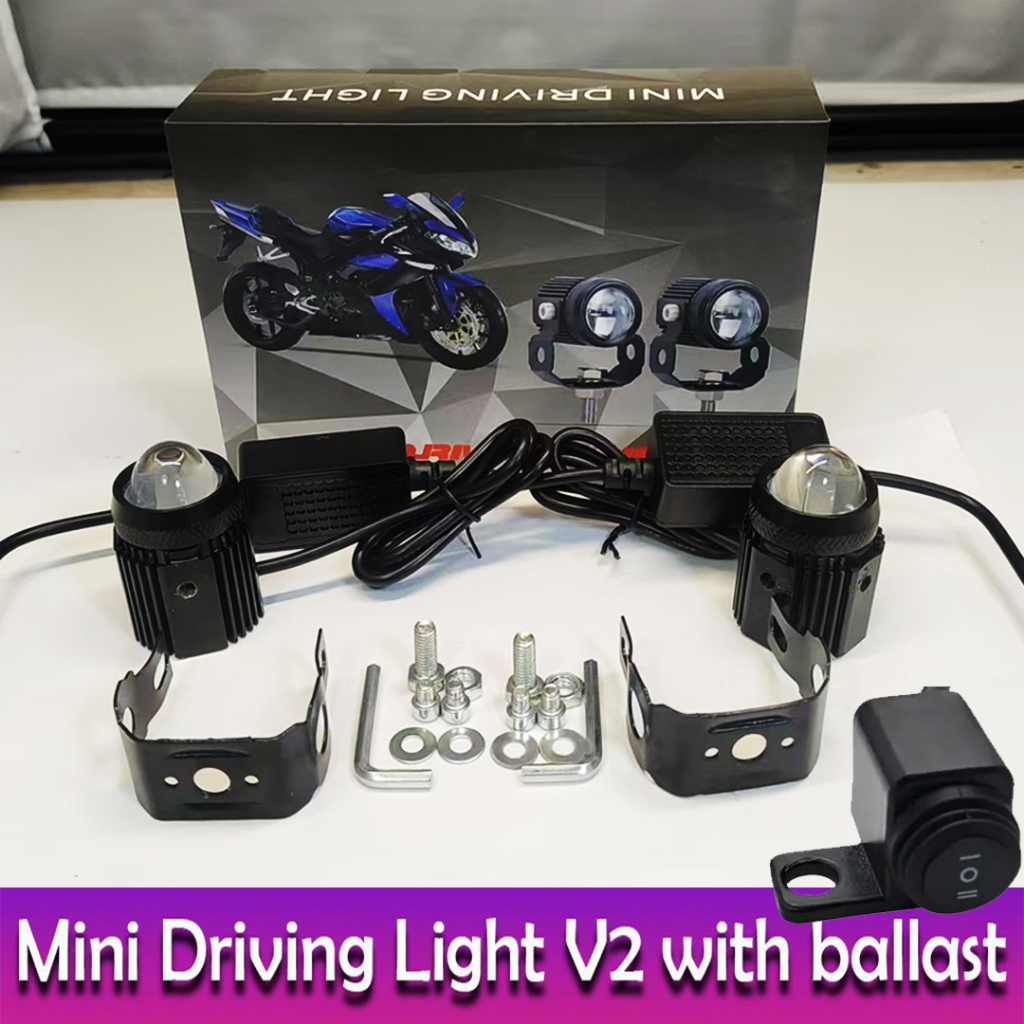 2PCS Mini Driving Light With Cool Fan White+Yellow Pair of Universal V1 ...