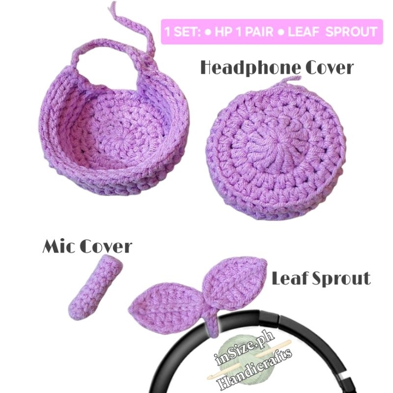 Headphone Cover Crochet Big Size 8.5x3.5cm| Headset | 100%Handmade ...