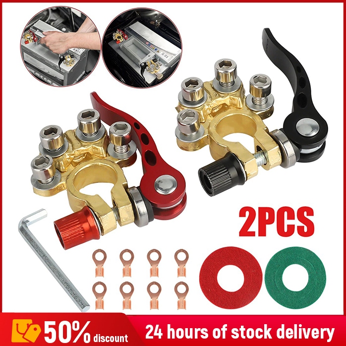 2Pcs Car Battery Terminal Connectors Quick Release Disconnect Car ...