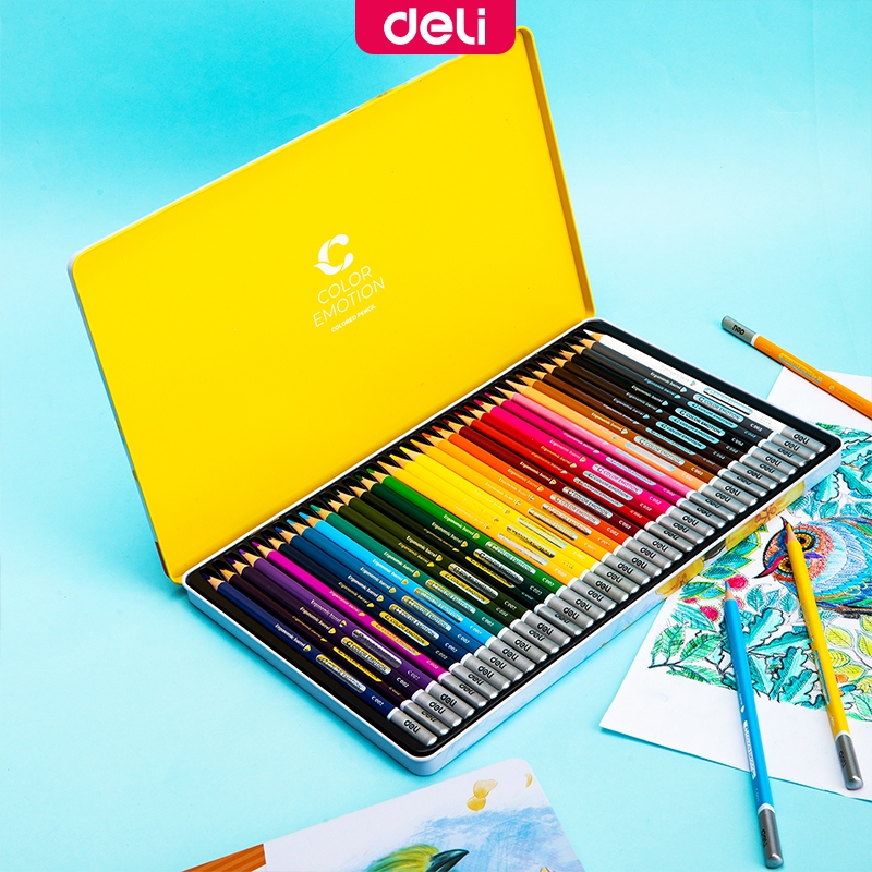 Deli Colored Pencil With Iron Case 12/24/36 Color Lead Color Pencils ...