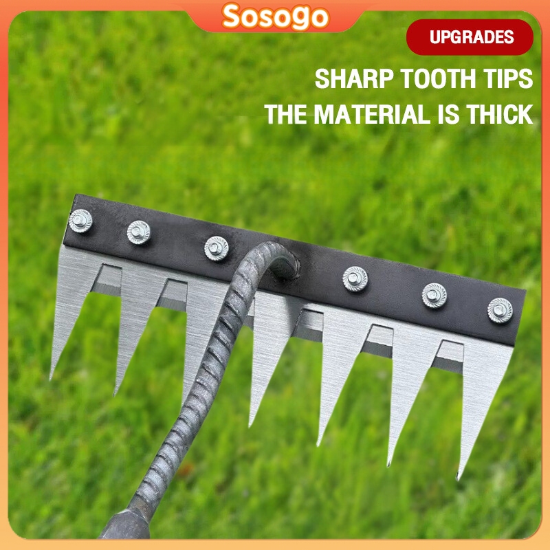 weeding rake Turning nail rake flat ground loose manganese steel rake ...