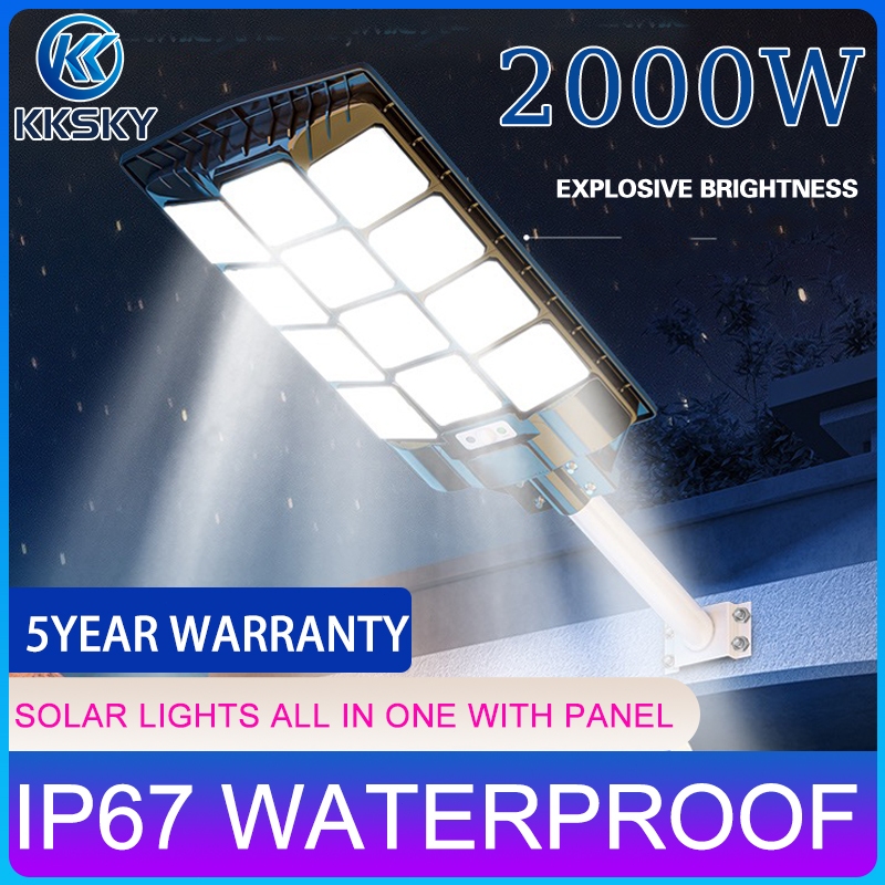 KKSKY Solar Light Outdoor Waterproof 2000W Heavy Duty LED Street Lamp ...
