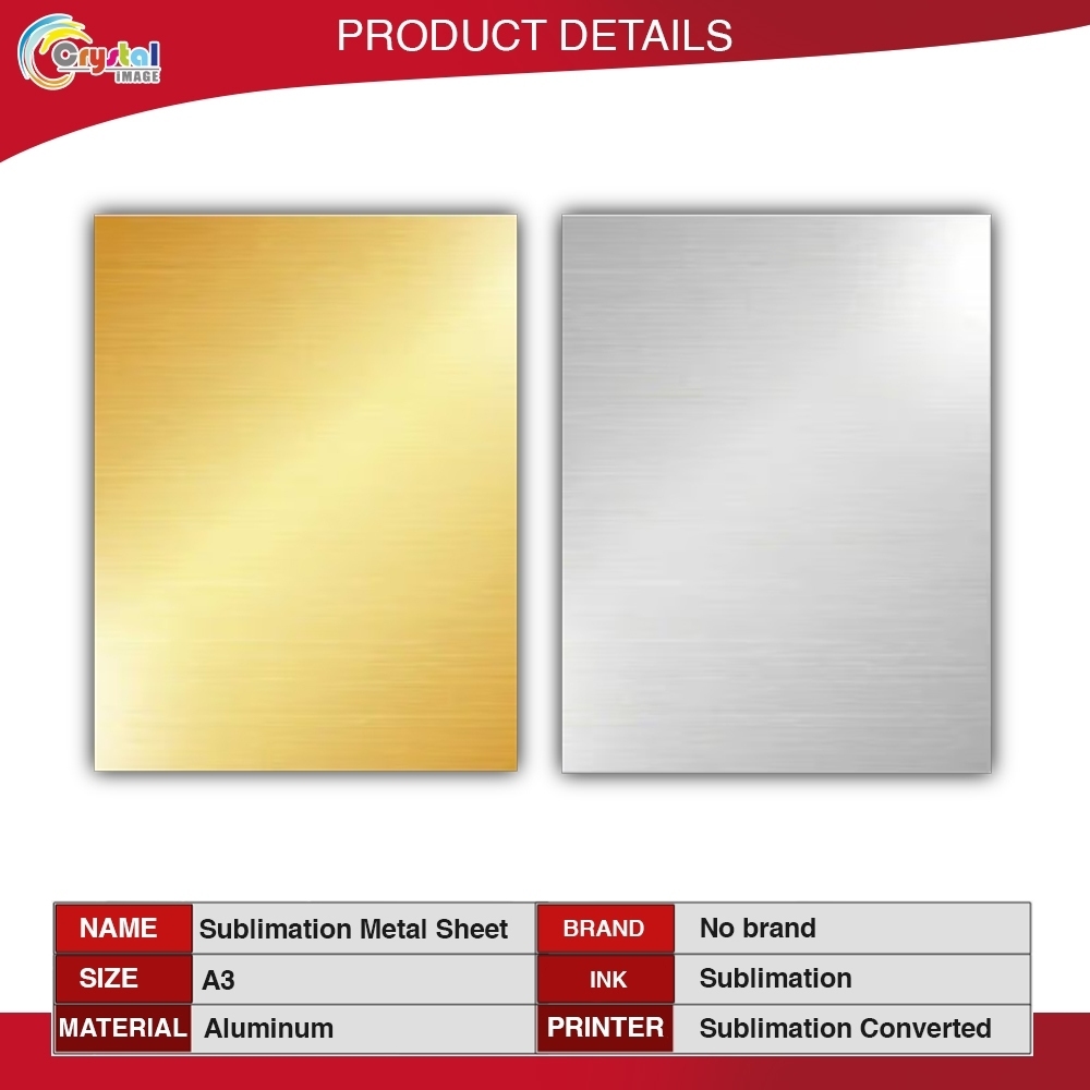 Sublimation A3 Size Metal Sheet Glittered (Gold | Silver) for Plaque ...