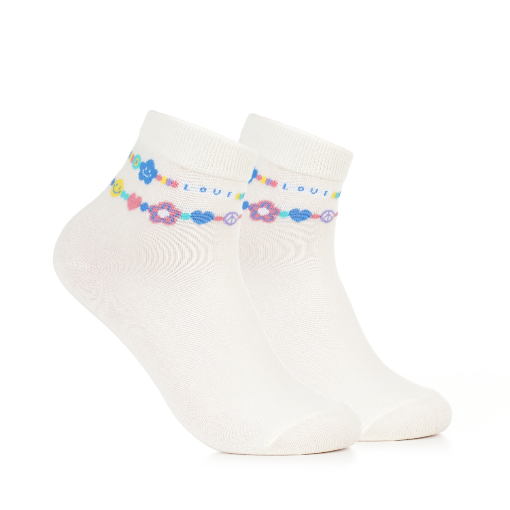 Iconic Socks Women Beads Pattern Mid Length Casual Socks | Shopee ...