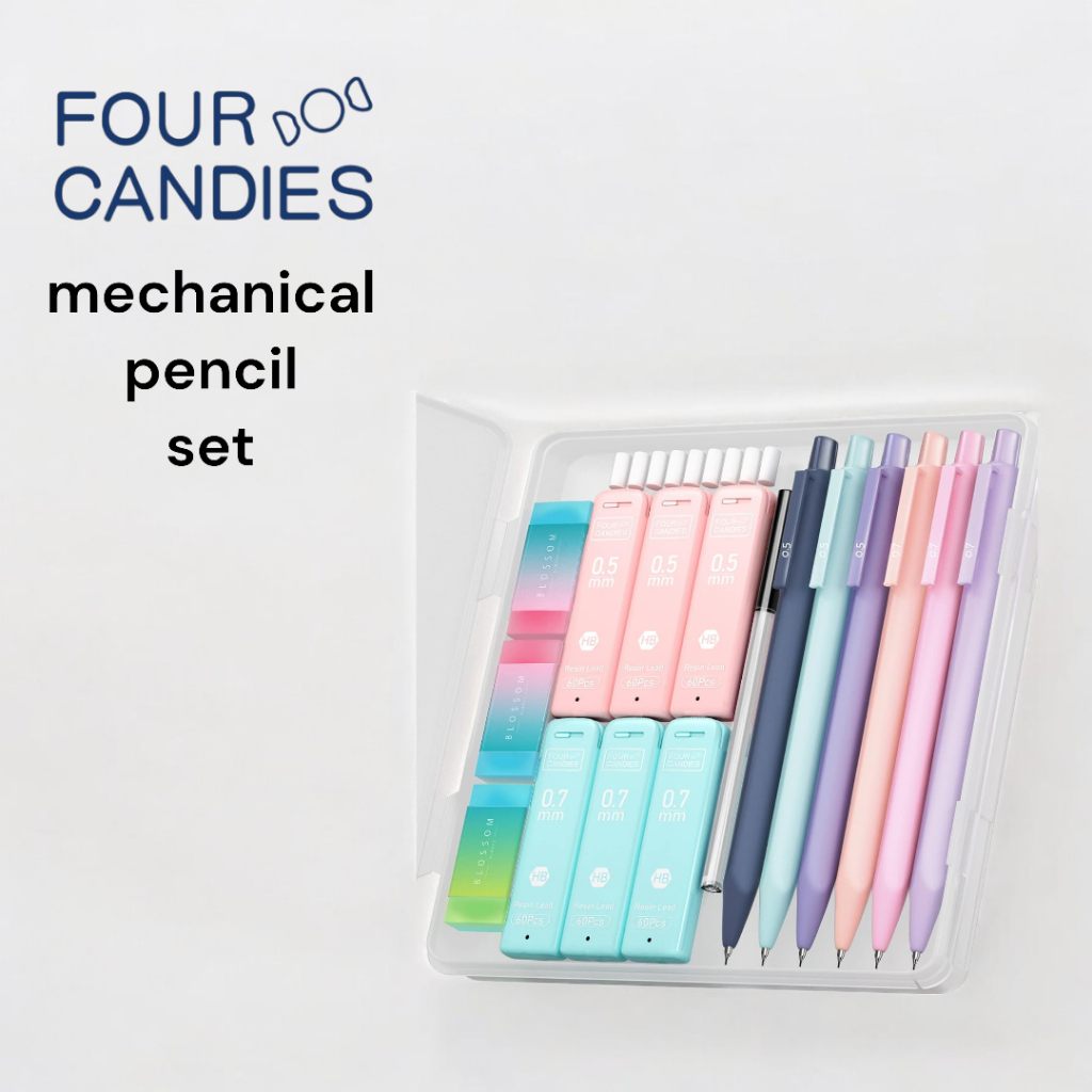 Deli colored mechanical pencil set with 6 pastel mechanical pencils ...