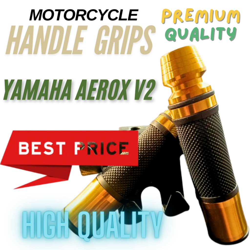YAMAHA AEROX V2 MOTORCYCLE HANDLE GRIPS PREMIUM QUALITY WITH CUP COLOR ...