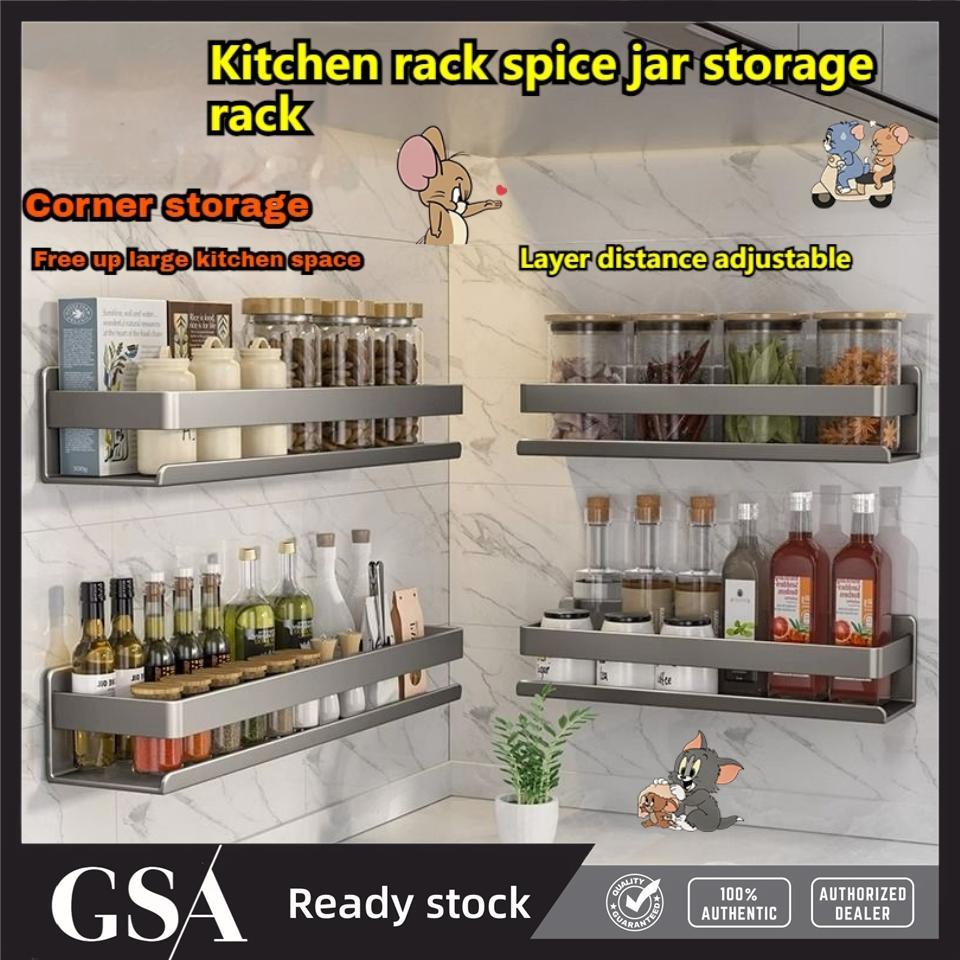 Wall Mounted Condiments Organizer Utensils Spice Rack Holder Kitchen ...
