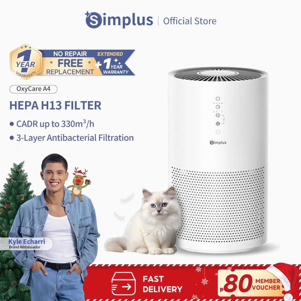Simplus Air Purifier Efficient HEPA H13 Filter 330m³/h CADR 35dB Ultra ...