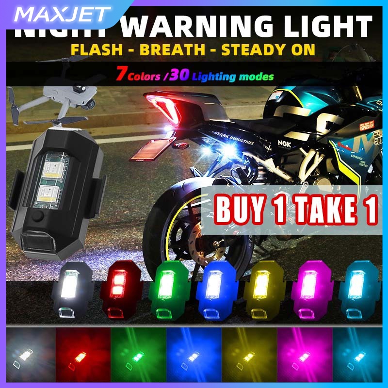 7 color motorcycle flash light usb rechargeable LED warning light drone ...