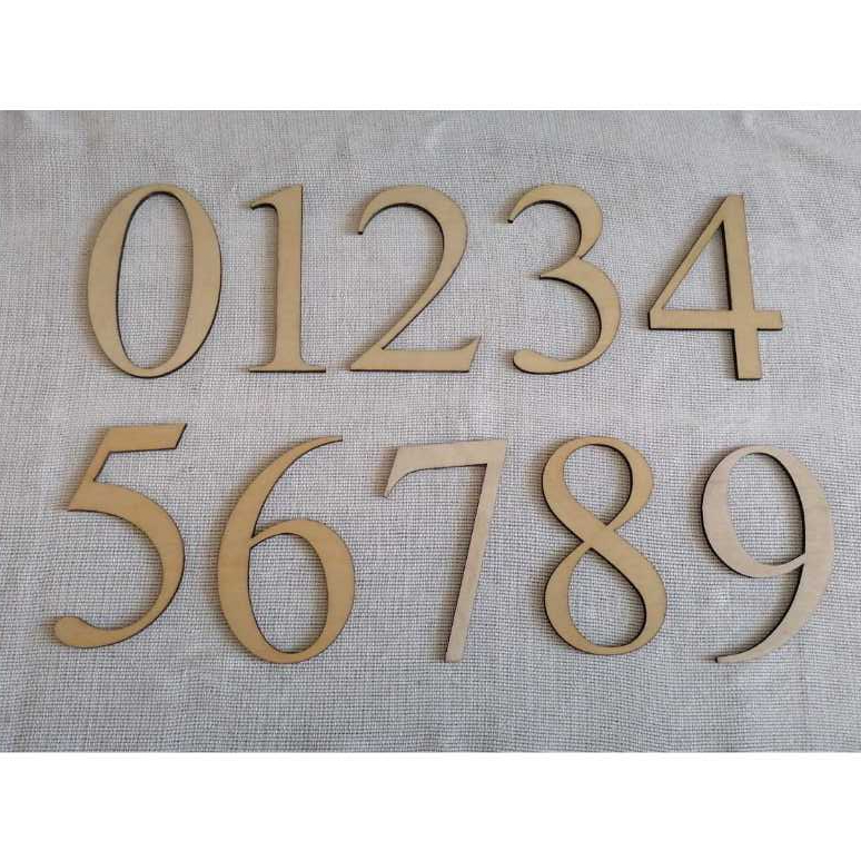 Laser Cut Wood Numbers and Characters 3MM & 6MM 4 Inch High TIMES NEW ...