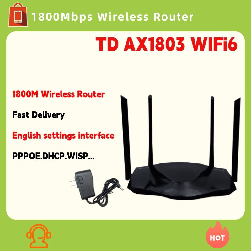 Second Hand Wireless Router DUAL BAND 5G&2.4G WIFi6 ROUTER TD AX1803 ...