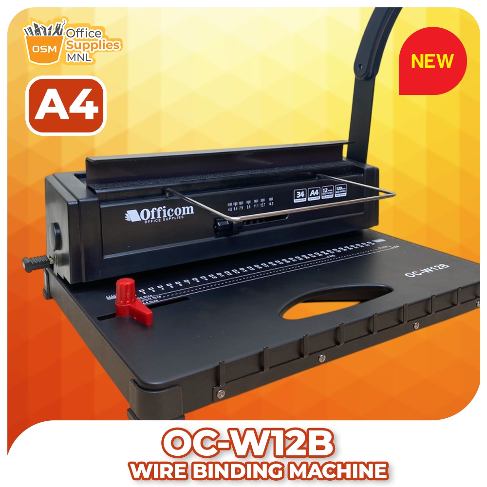 OFFICOM A4 Wire Binding Machine W12B Heavy Duty Binder Double Loop Wire ...