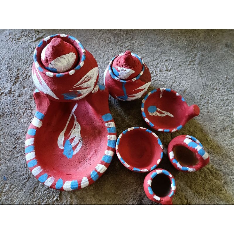 Mini palayok set/ mini clay pots for kids play(9 pieces) | Shopee ...