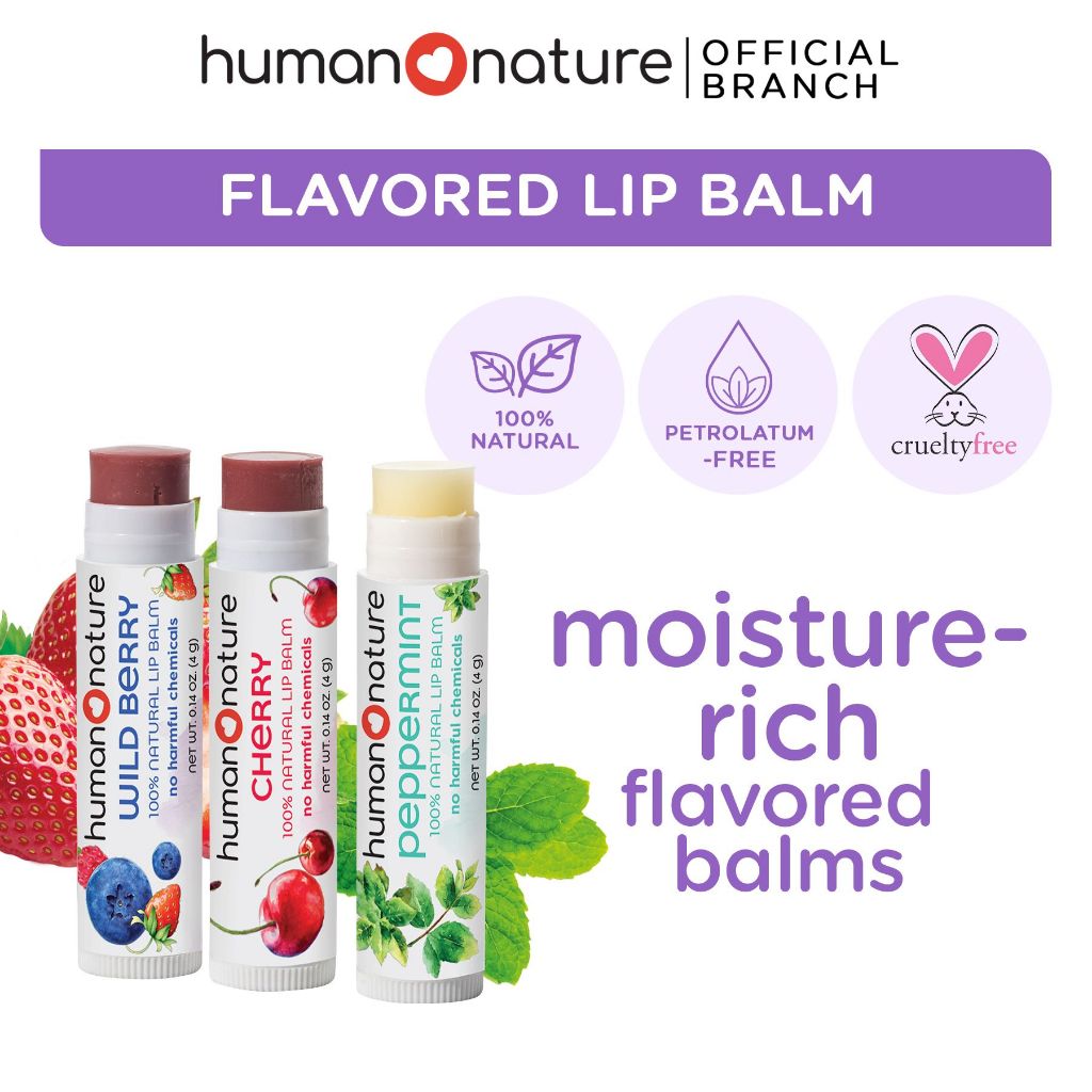 Human Nature Wild Berry Lip Balm 4g (No Harmful Chemicals) | Shopee ...