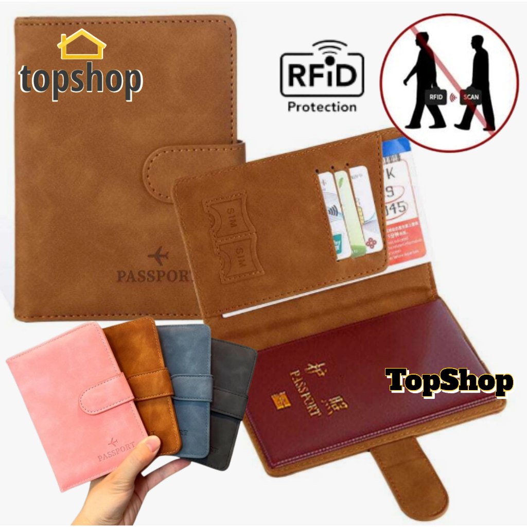 TOPSHOP SSS 1pc Women Men RFID Passport Cover Business ID Bank Card ...