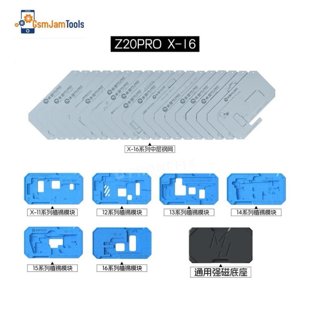 MiJing Z20 Pro Magnetic Stencil Fixture For iPhone X-16 PRO MAX ...