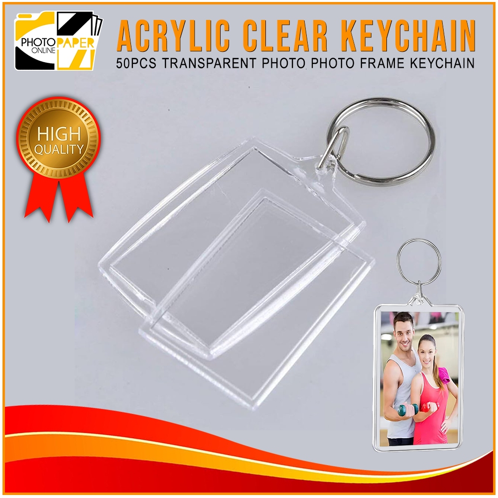 50pcs/pack Acrylic Keychain Photo Insert DIY Keychain Making ...