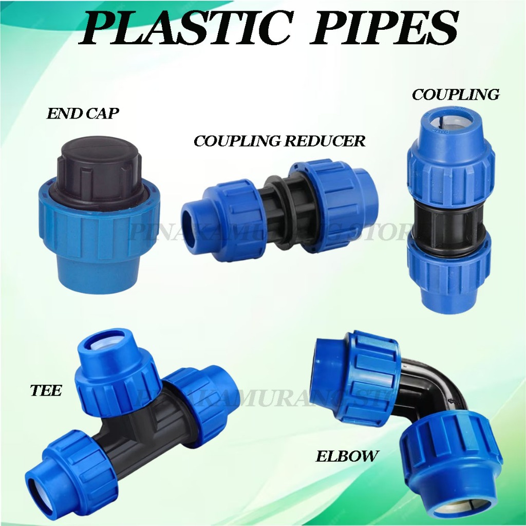 Plastic Pipes Compressions Fittings Coupling/Elbow/End Cap/Tee ...