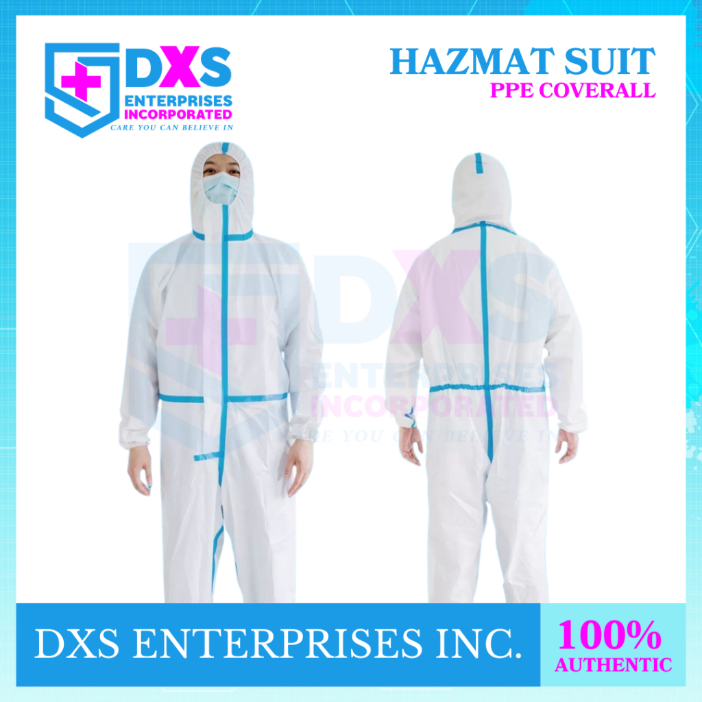 DISPOSABLE PPE COVERALL HAZMAT SUIT BUNNY SUIT PPE WITH BLUE LINING ...