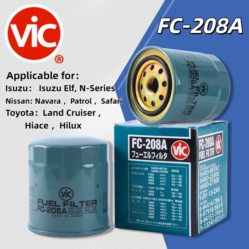 VIC Oil Filter FC-208A FUEL FILTER For ISUZU Elf Nissan Navara Patrol ...