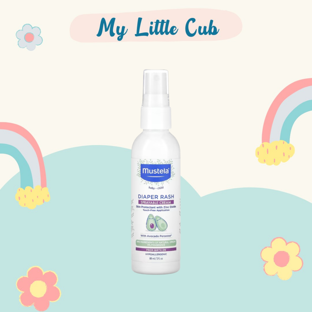 Mustela, Diaper Rash, Sprayable Cream, Fragrance Free, 3 fl oz (88 ml ...