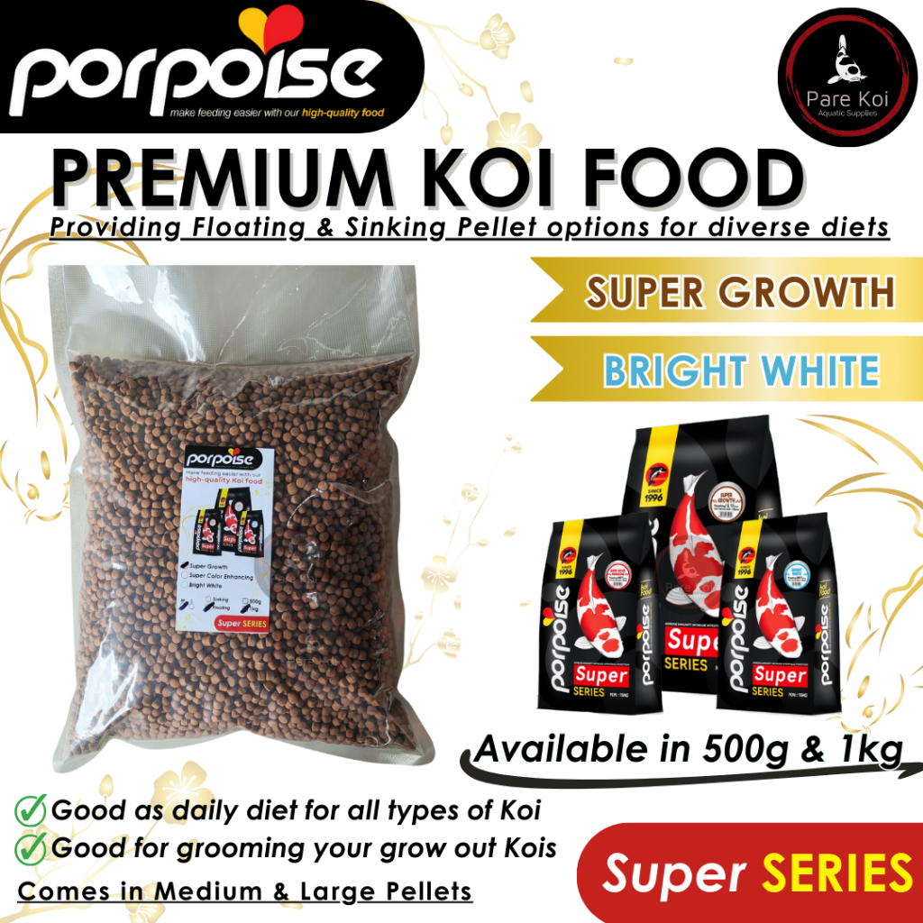 Porpoise Super Growth | Bright White Koi Food 1kg 500g Repacked ...
