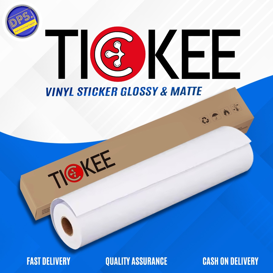 DPS Tickee TK80 Vinyl Sticker Roll label sticker (Glossy 164ft x 3ft, 3 ...