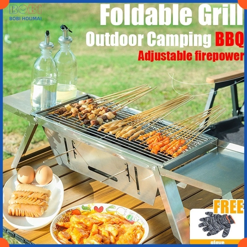 Outdoor Griller Portable Stainless Grill Pits Foldable Large BBQ Grill ...
