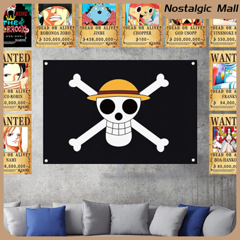 60cmx90cm One Piece Flag Luffy's Straw Hat Pirate Flag Polyester ...