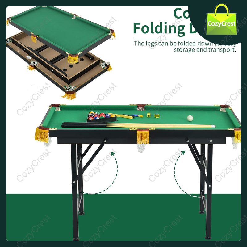 CozyCrest Mini Billiard Table Set Wooden Tabletop Adjustable Pool Table ...