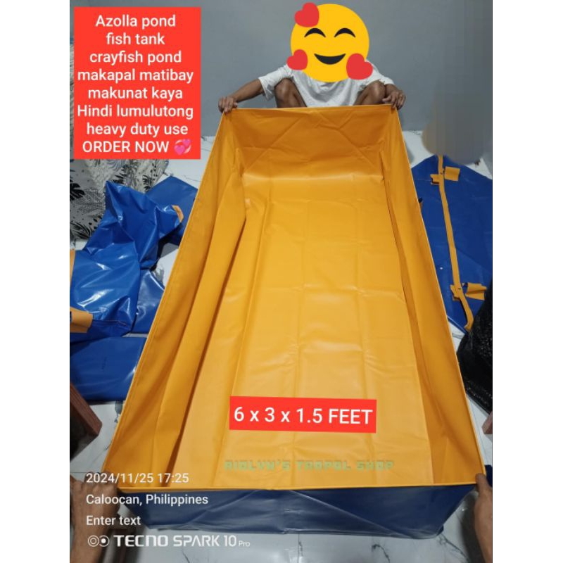 AZOLLA POND 6 x 3 x 1.5ft Heavy Duty Use Makapal Rubberized FISH TANK ...