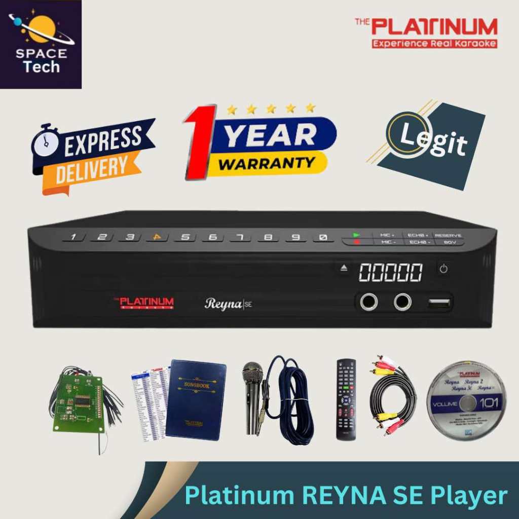 The Platinum Reyna SE Professional Karaoke Player with Free Wired Mic -VOLUME 101 UPDATED CD ...