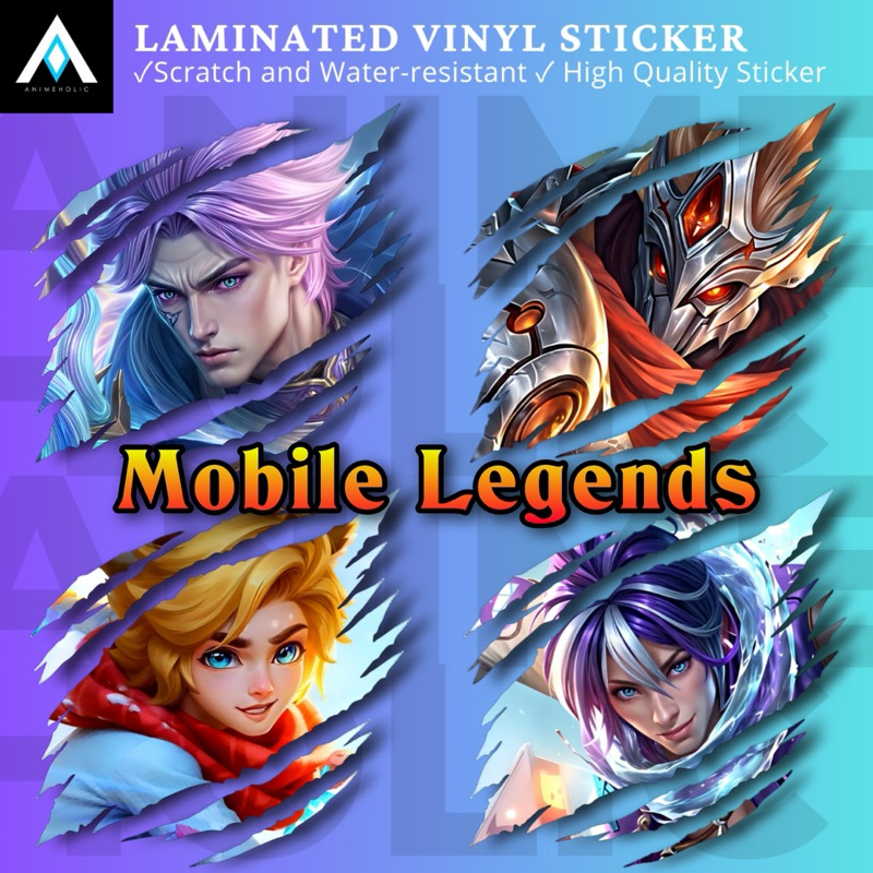 MOBILE LEGEND MALE CHARACTERS “SCRATCH STICKER” MLBB LAMINATED VINYL ...